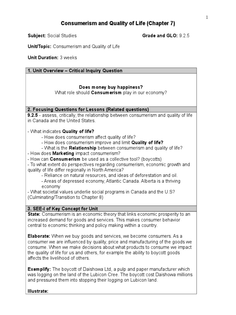 Consumerism and Quality of Life | PDF | Quality Of Life | Consumerism