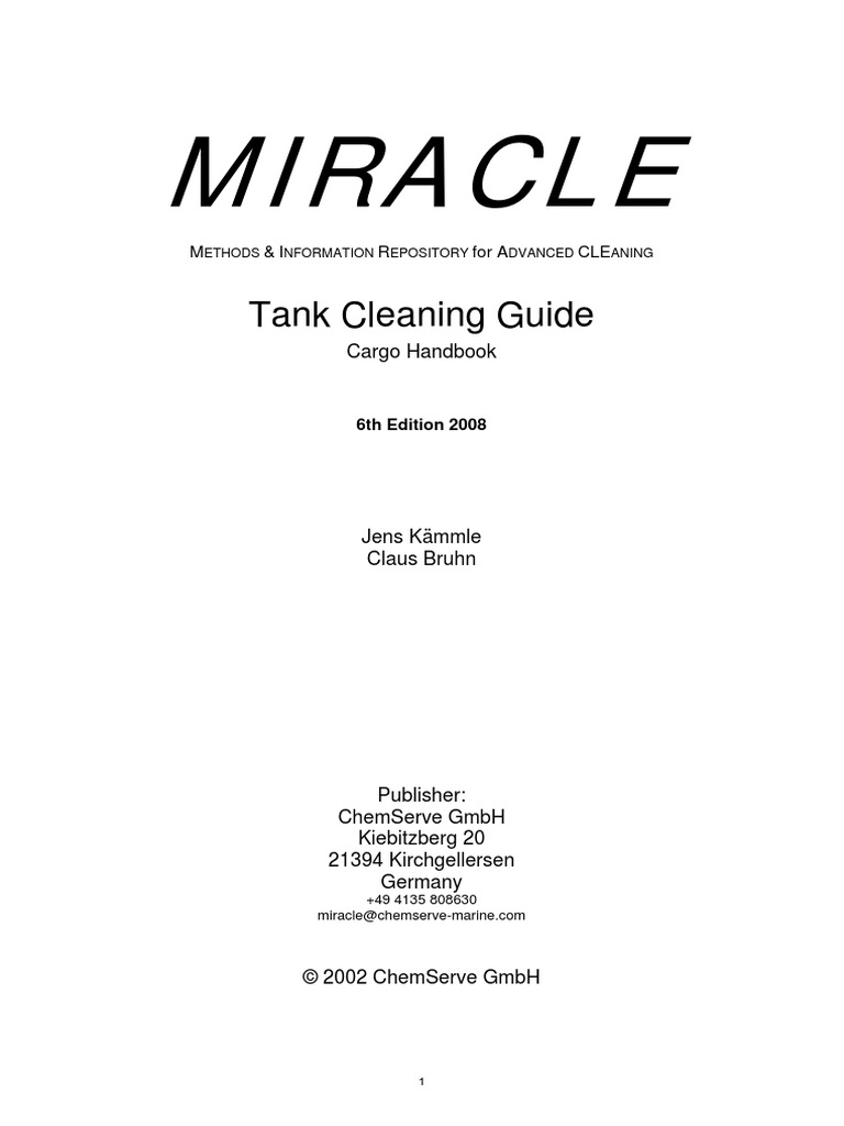 Miracle Tank Cleaning Guide (6th Ed 2008) | PDF | Damages | Guarantee