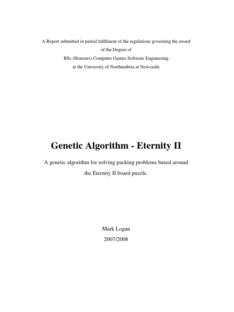 Genetic Algorithm - Eternity II | PDF | Genetic Algorithm | Artificial Neural Network
