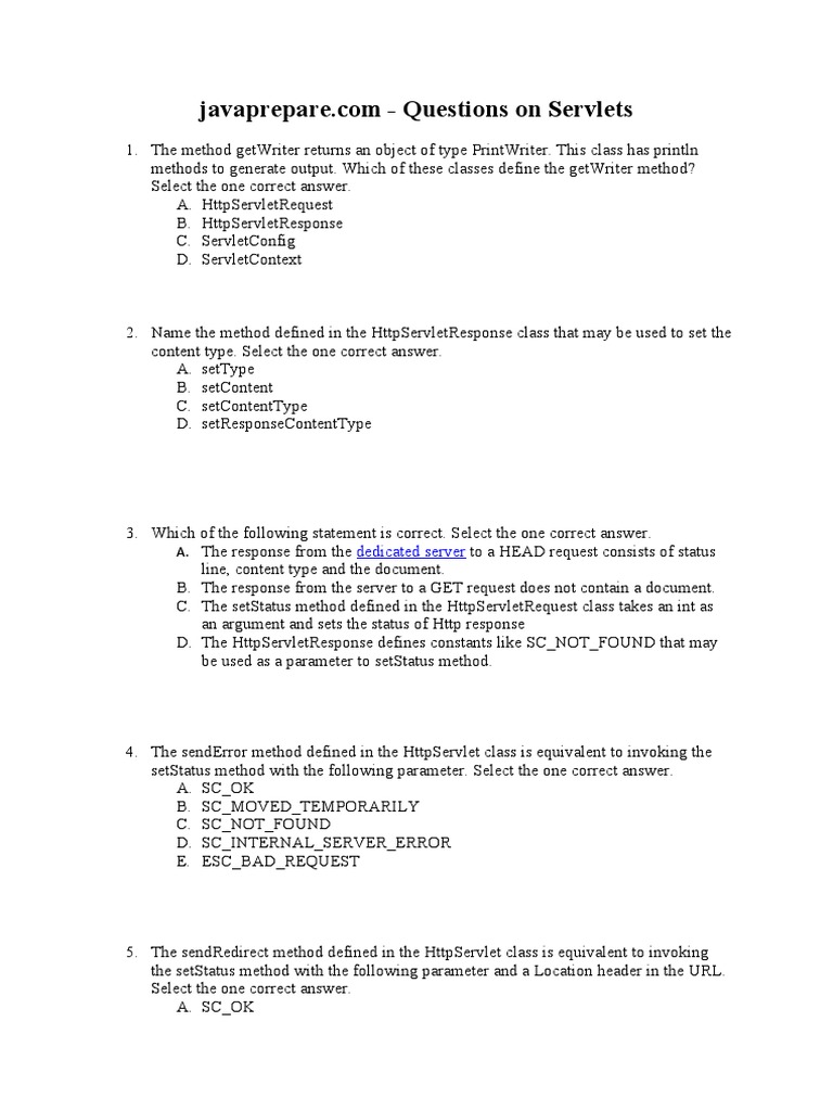 Java Servlet Pdf Hypertext Transfer Protocol Computer Data