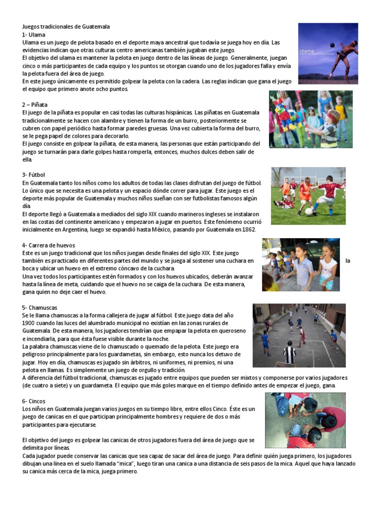 Juegos Tradicionales de Guatemala | Asociación de Futbol | Guatemala