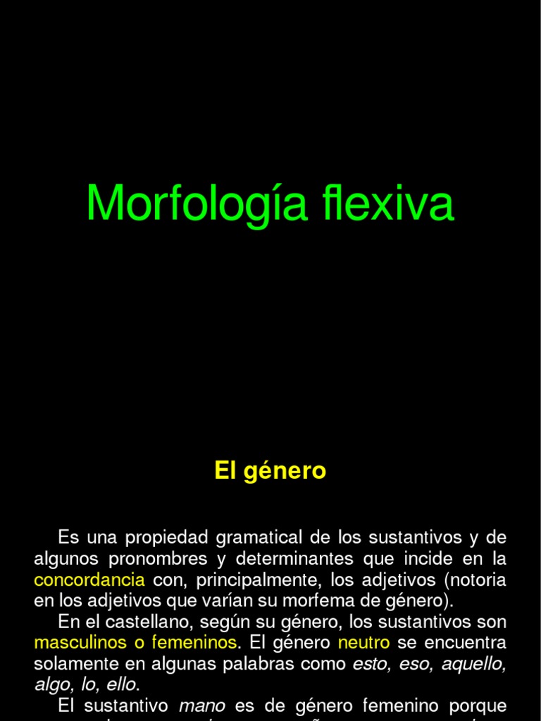 Morfología Flexiva | PDF | Género gramatical | Numero Gramatical