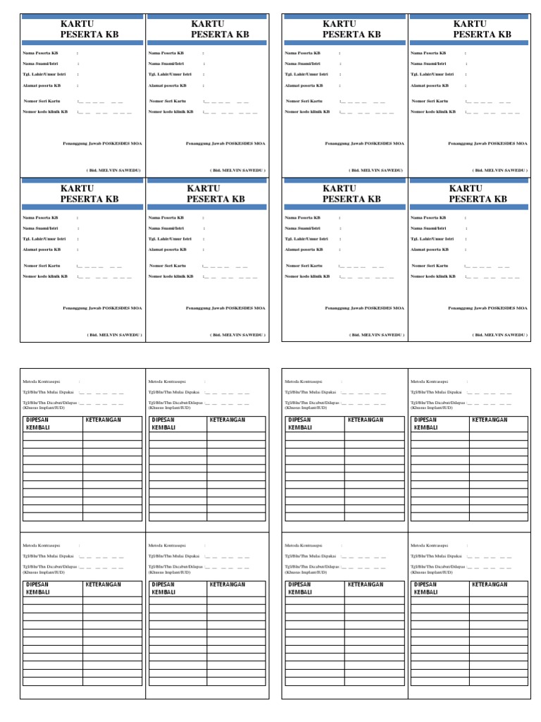 Kartu-Akseptor-KB-Warna EDITED1 | PDF