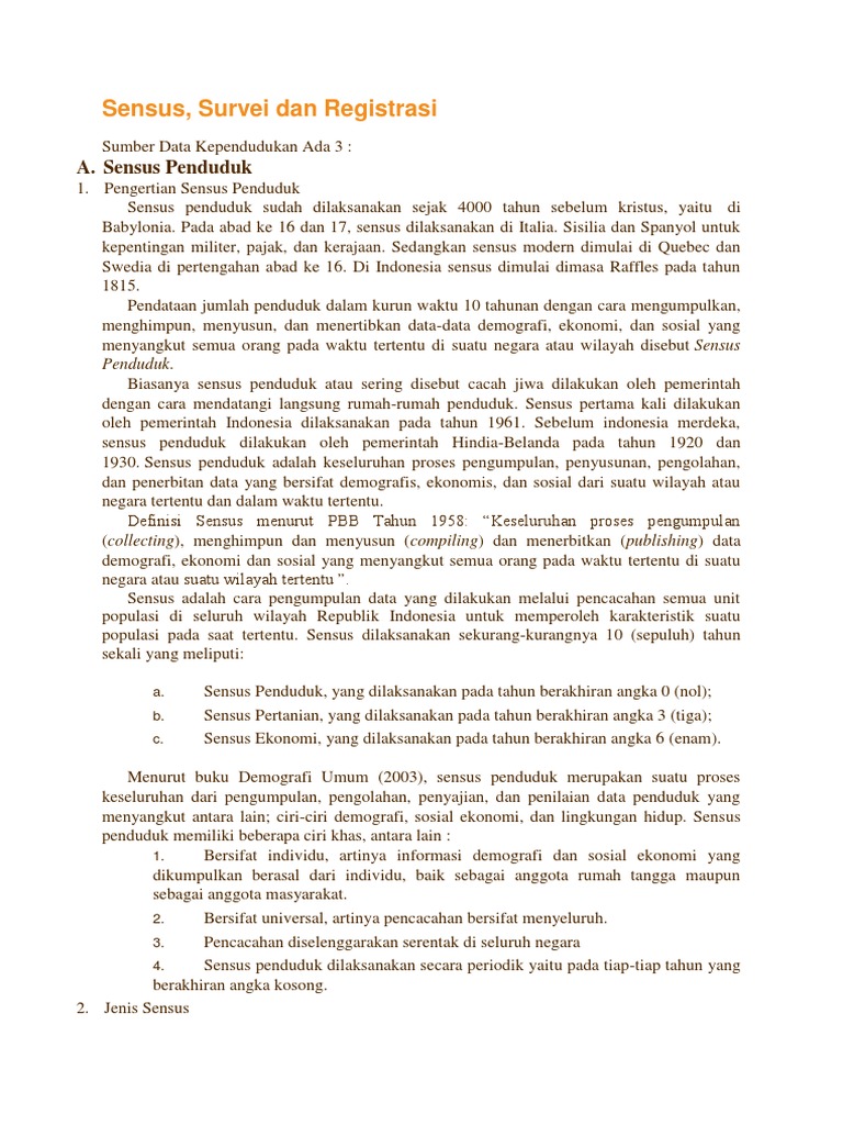 Sensus Penduduk | PDF