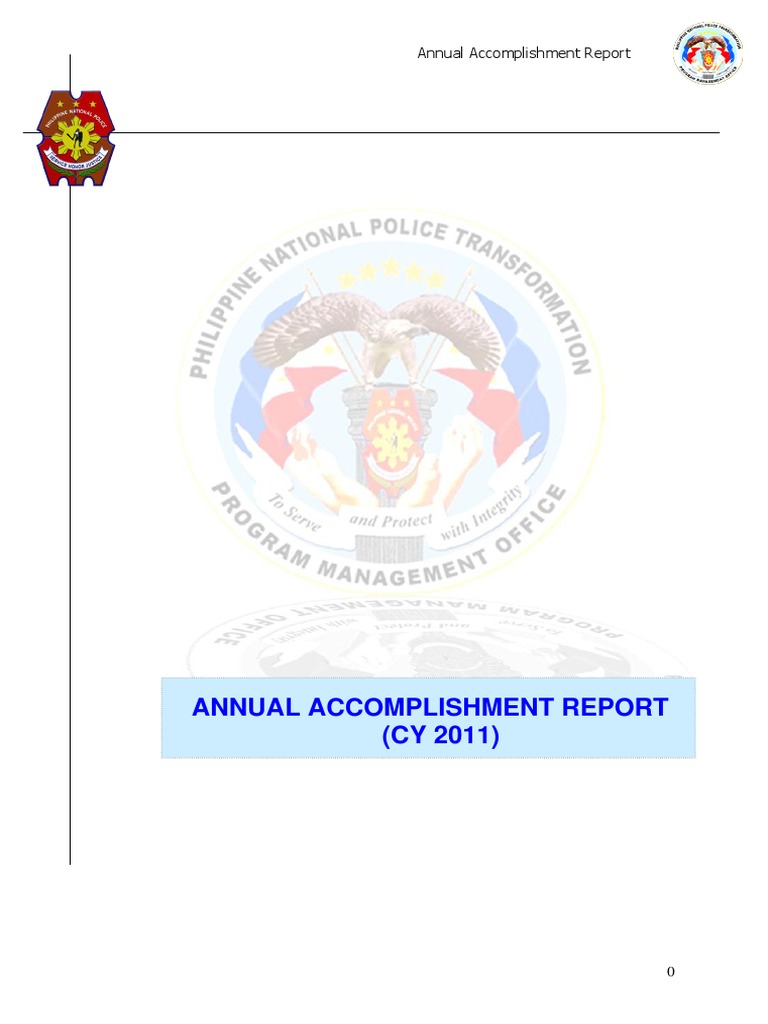 2011 PNP - PMO Annual Accomplishment Report | PDF | Police | Governance