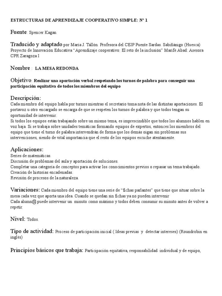 Estructuras Simples | PDF | Educación primaria | Aprendizaje