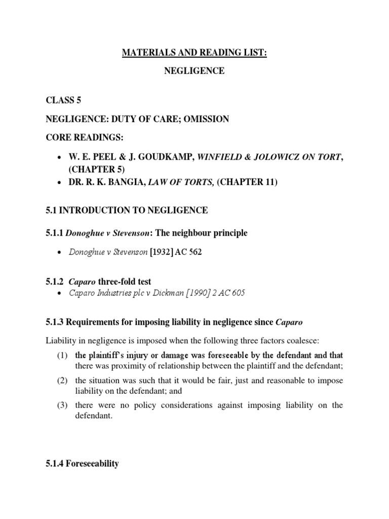 2 - Intentional & Negligent Torts | PDF | Negligence | Duty Of Care