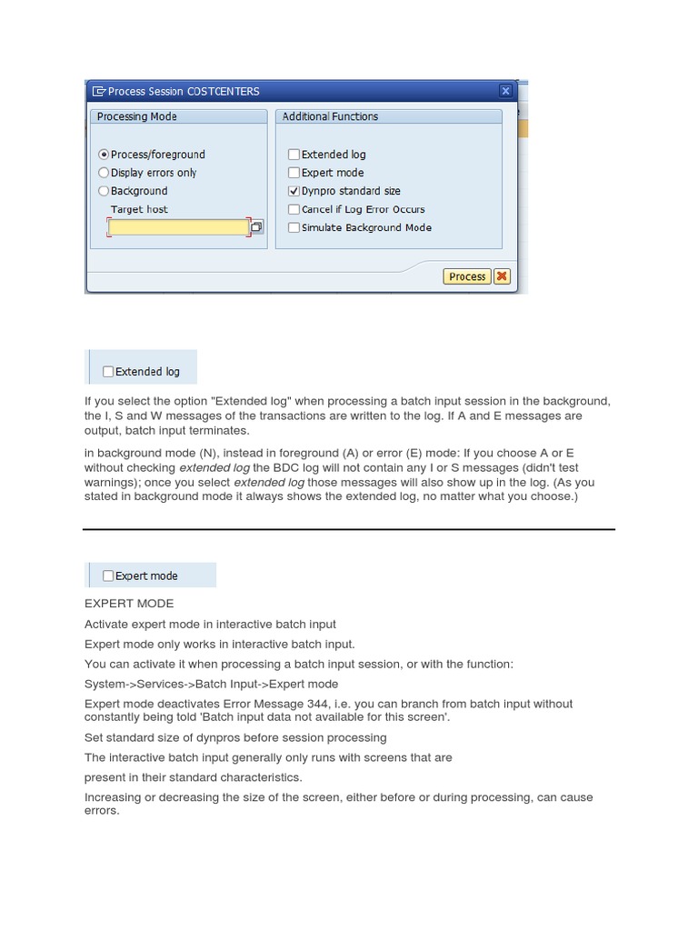 SM35 Various Options Explanations | PDF