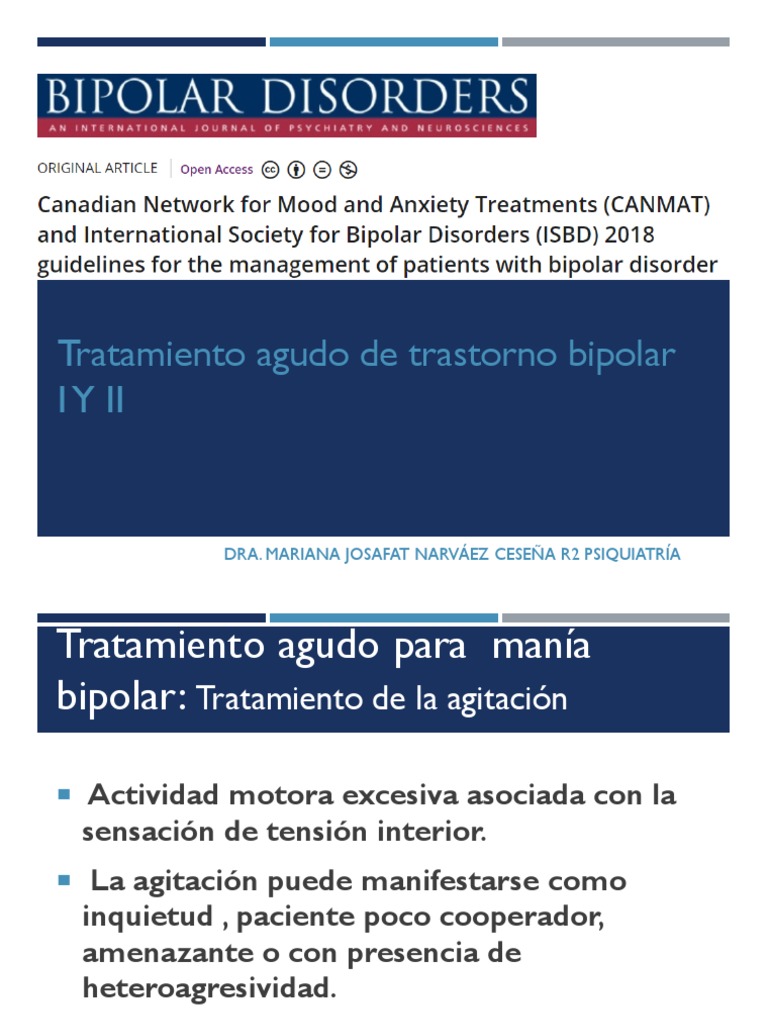 Guias CANMAT | Manía | Desorden bipolar