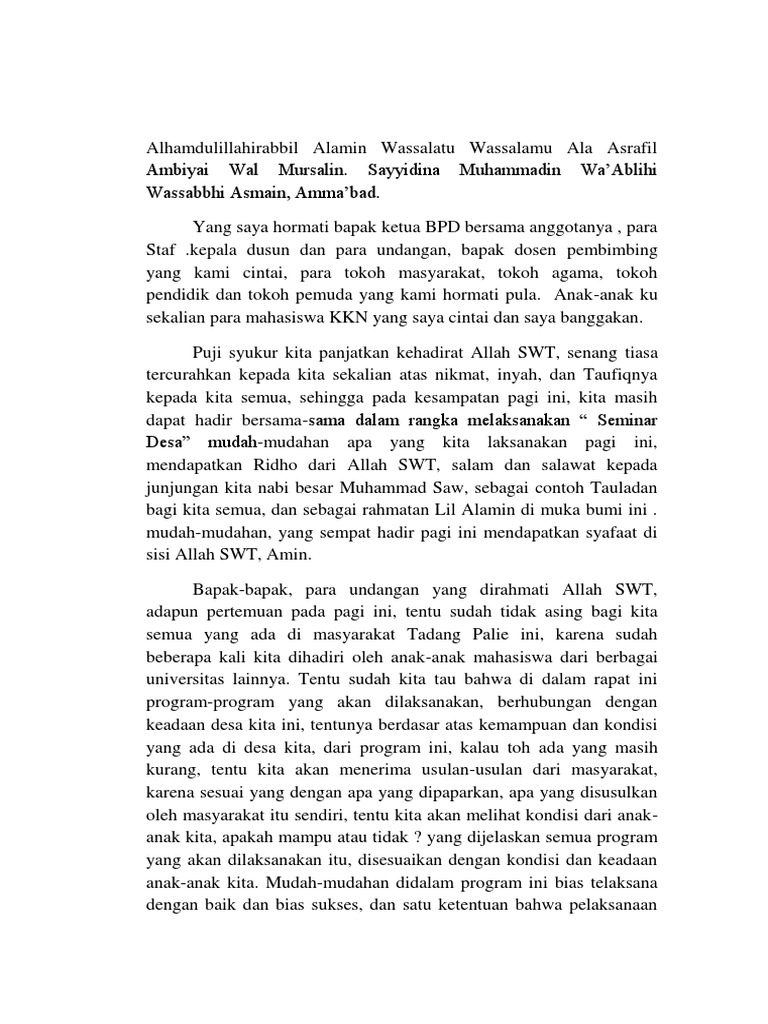 Alhamdulillahirabbil Alamin Wassalatu Wassalamu Ala Asrafil Ambiyai Wal Mursalin | PDF