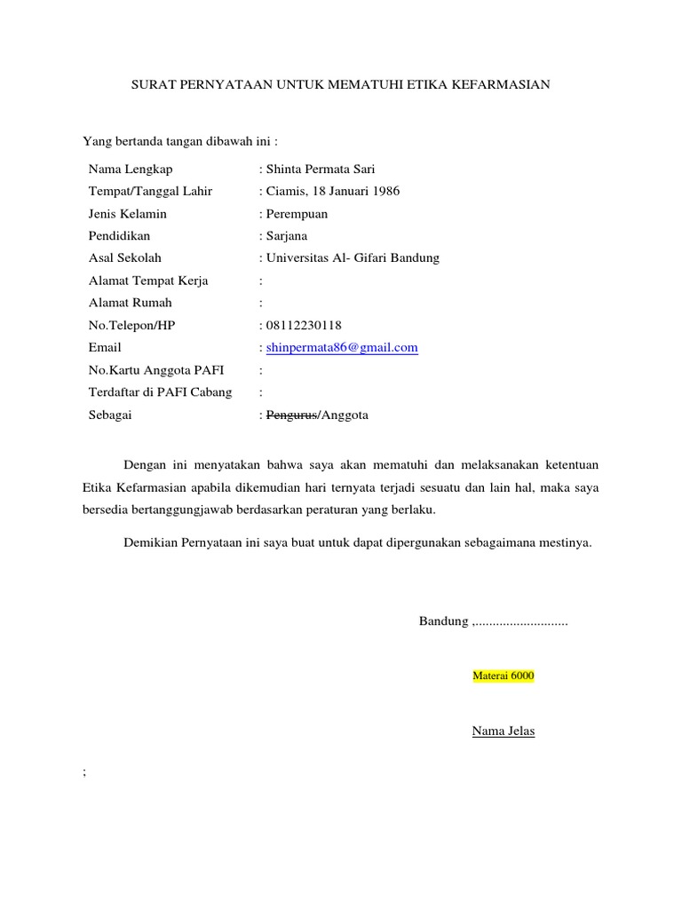 1.surat Permohonan STRTTK | PDF