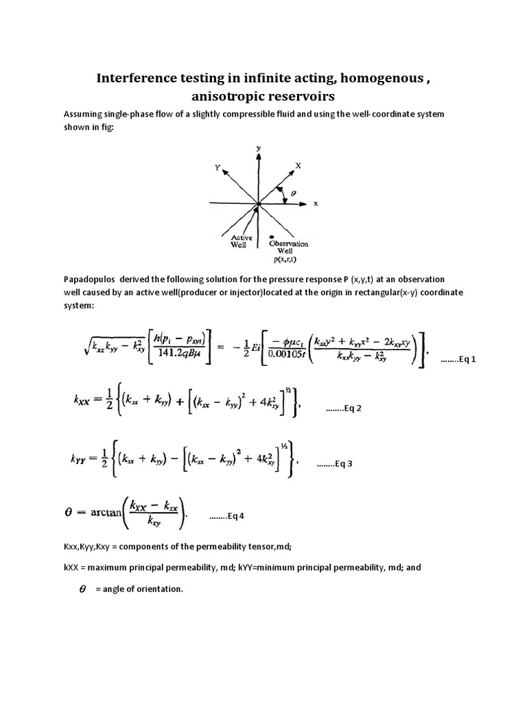Interference Test in Inisotrpic Reservoir | PDF | Permeability (Earth ...