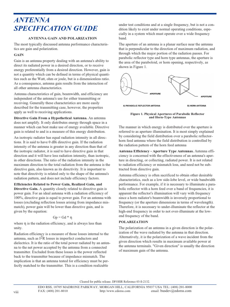 Antenna Specification Guide: Figure 1. Physical Apertures of Parabolic ...