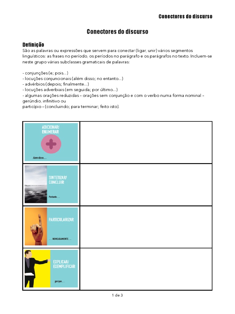 Conectores do Discurso: Definição e Exemplos | PDF