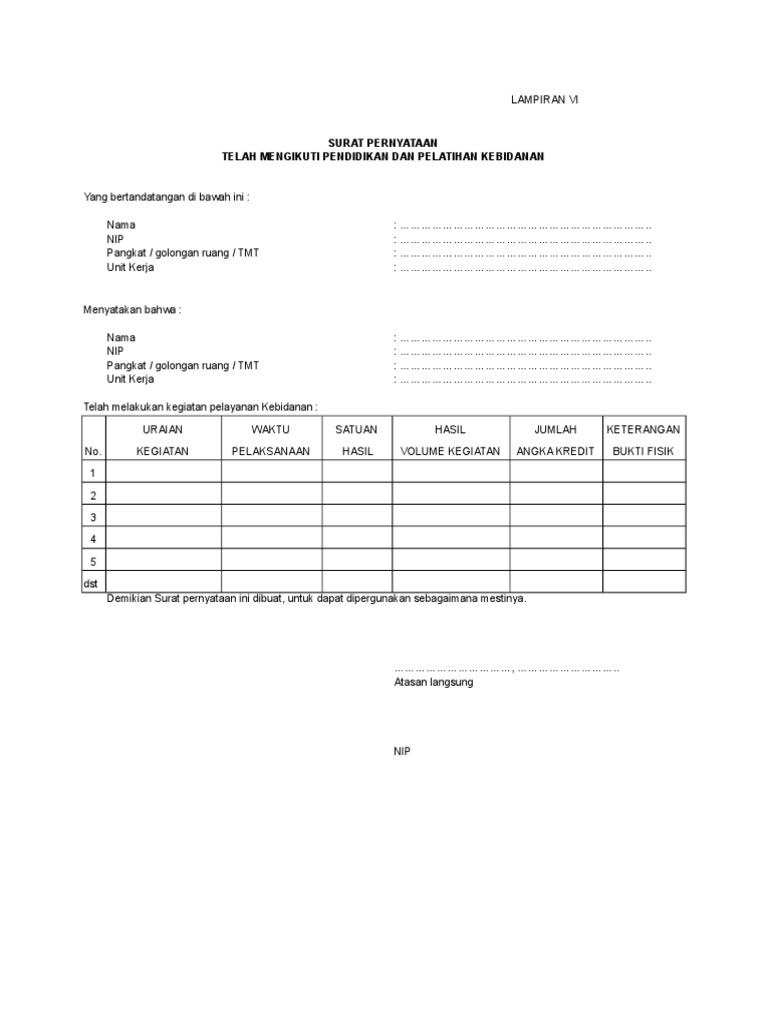 Lampiran Surat Keterangan Pak | PDF