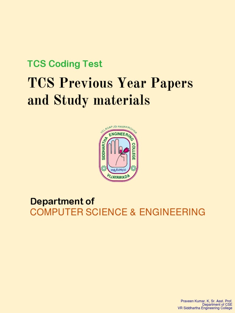 TCS Previous Year Papers and Study Materials | PDF | Parameter (Computer Programming) | Command ...