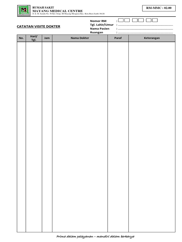 05.05 - Form Catatan Visite Dokter | PDF