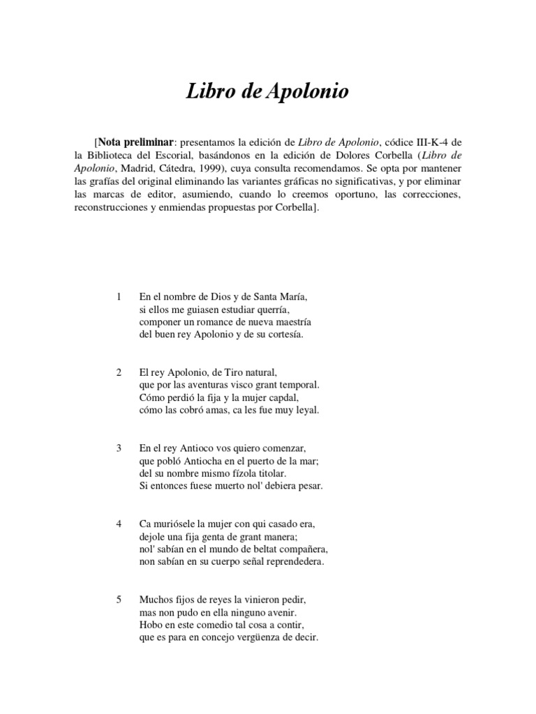 Libro de Apolonio | PDF | Clásicos