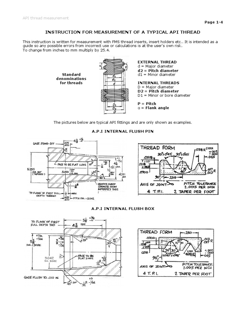 API Thread Measurement PDF | Download Free PDF | Teaching Mathematics ...