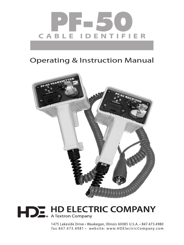 Operating & Instruction Manual: Cable Identifier | PDF | High Voltage ...