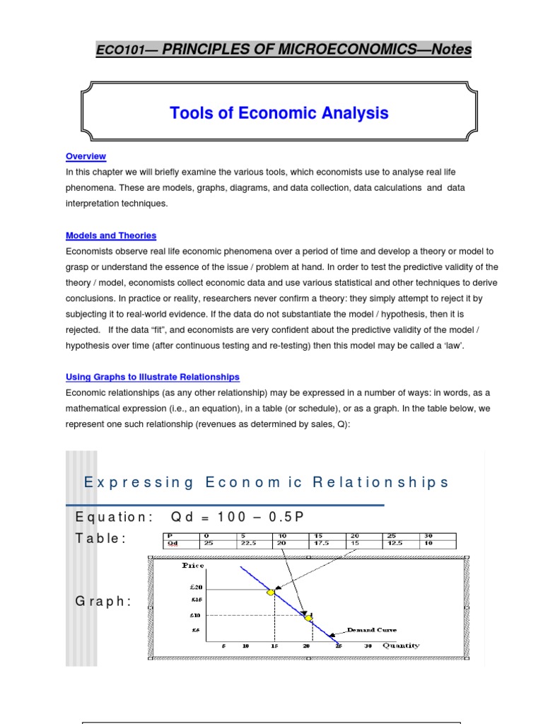 ECO101-Notes-Ch 1A-Tools of Economic Analysis | PDF | Demand | Slope