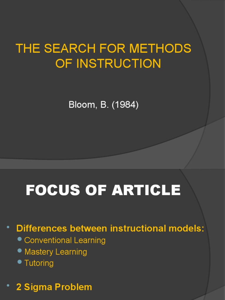 Addressing Bloom's 2 Sigma Problem | PDF | Career & Growth
