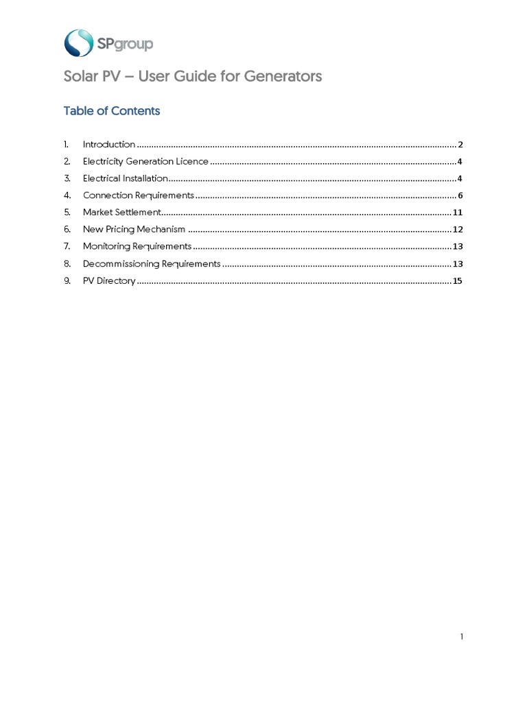 Solar PV - User Guide For Generators | PDF | Photovoltaic System ...