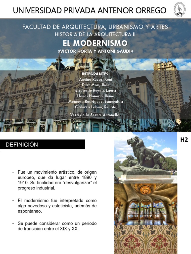 El Modernismo (Horta y Gaudi) | PDF | Diseño arquitectonico | Arquitectura