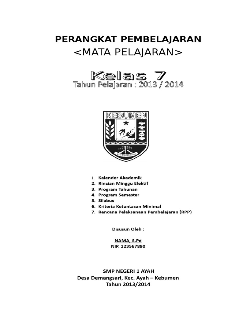 Contoh Cover Perangkat Pembelajaran | PDF | Bisnis | Pengembangan Diri