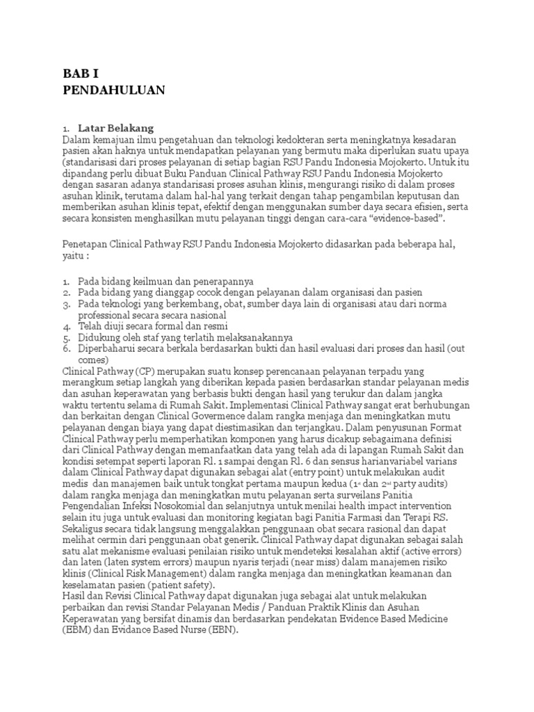 Panduan Clinical Pathway | PDF