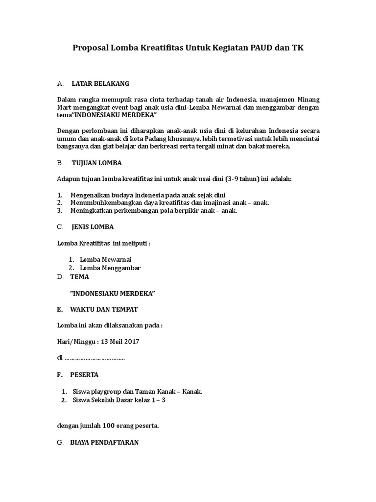 Proposal Lomba Mewarnai | PDF