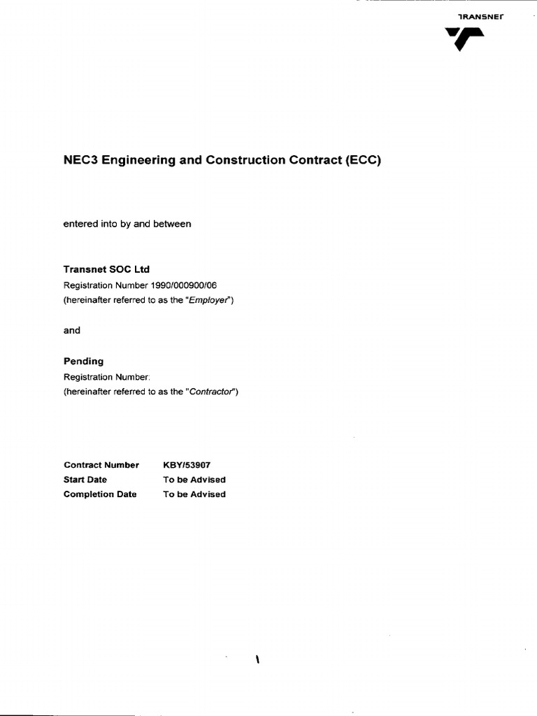 NEC Engineering & Construction Contract Sample | Offer And Acceptance ...