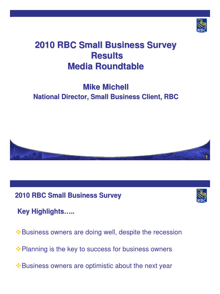 RBC Small Business Survey | PDF | Small Business | Business