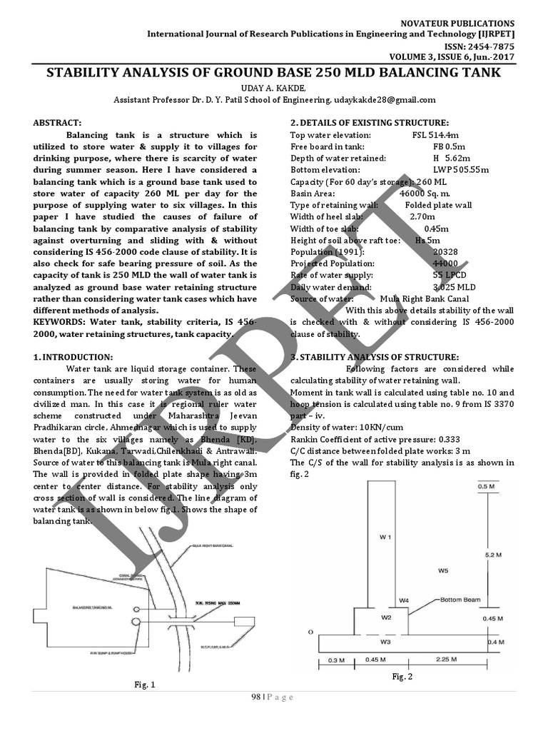 Water Tank Stability | PDF | Tanks | Water