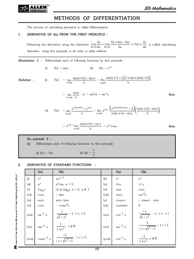 Mod PDF | PDF | Derivative | Logarithm
