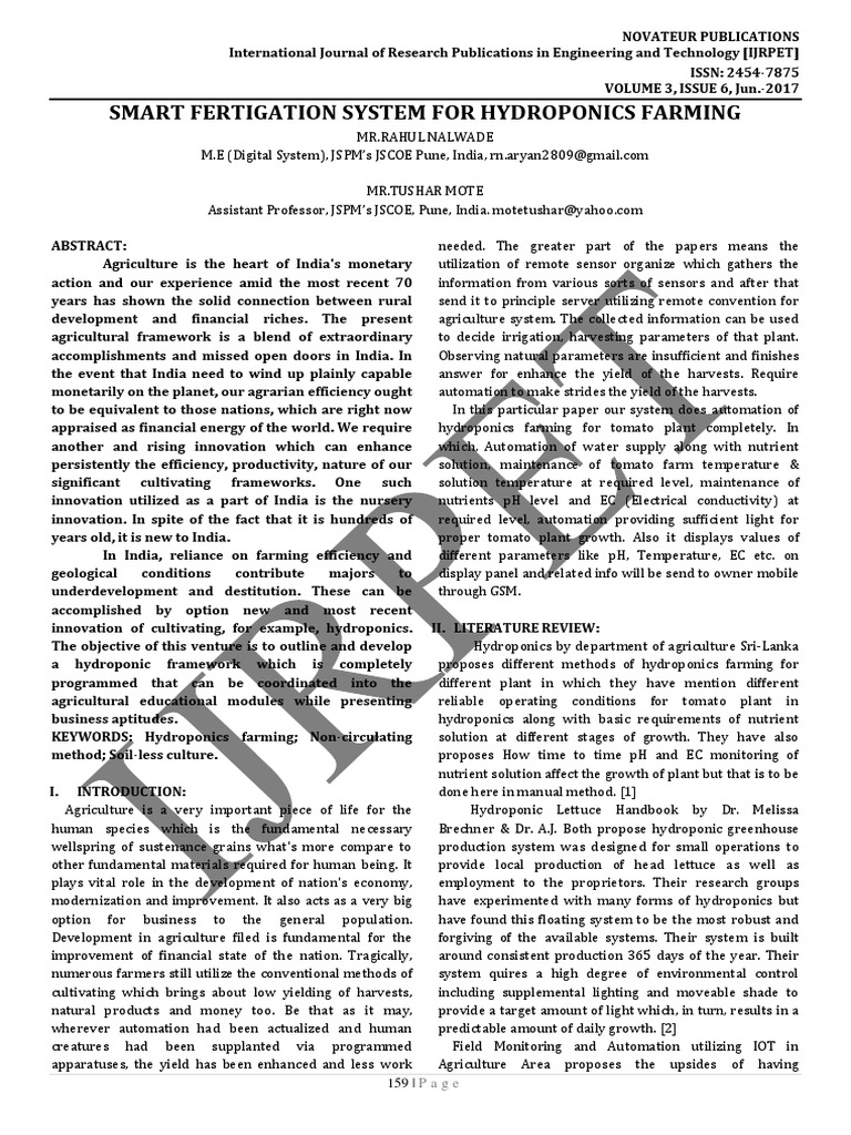 Smart Fertigation System | PDF | Hydroponics | Electrical Resistance ...
