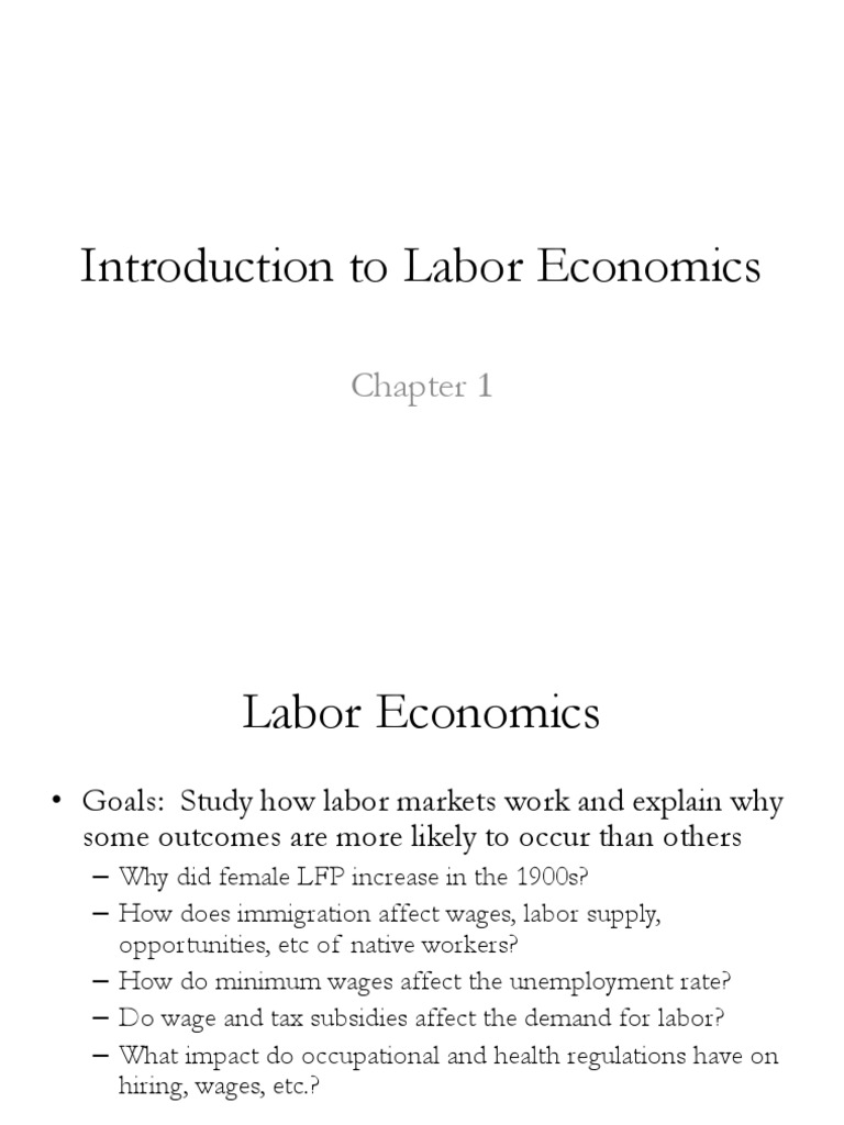 Overview of Labor Economics Principles | PDF | Labour Economics ...