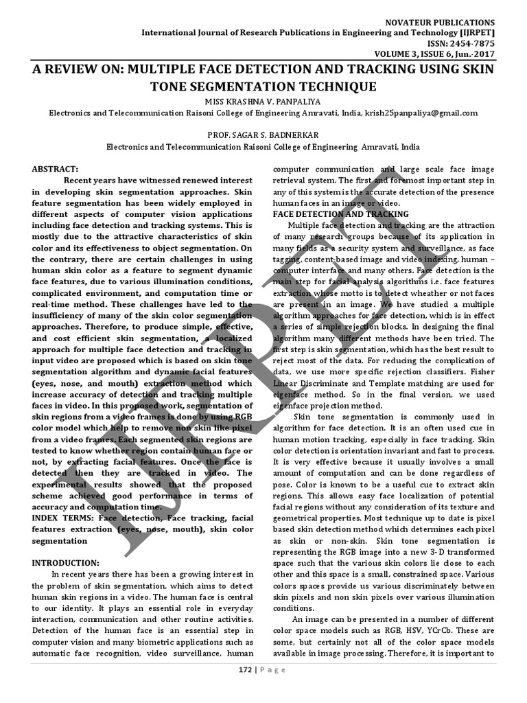 Face Detection | Download Free PDF | Image Segmentation | Pixel