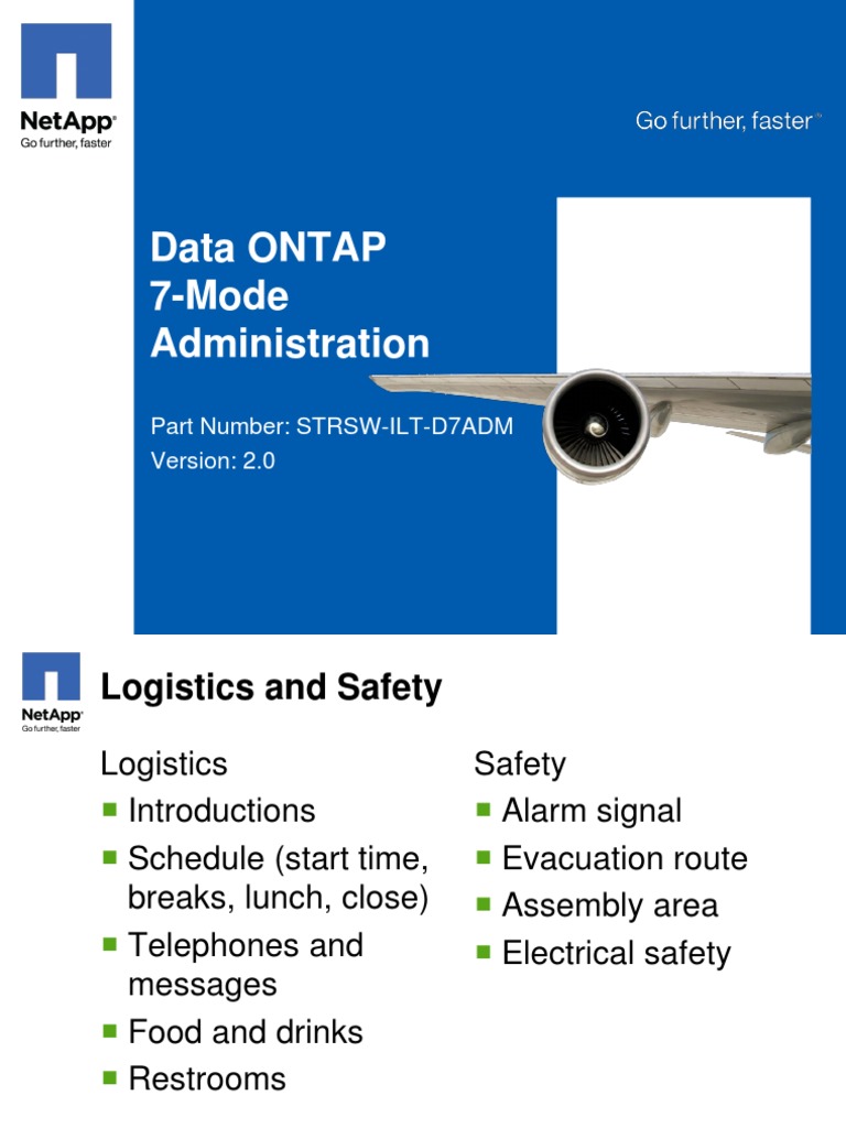 Data Ontap 7-Mode Administration: Part Number: STRSW-ILT-D7ADM | PDF