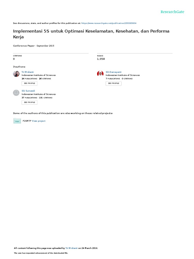 Implementasi 5S Untuk Optimasi Keselamatan, Kesehatan, Dan Performa ...
