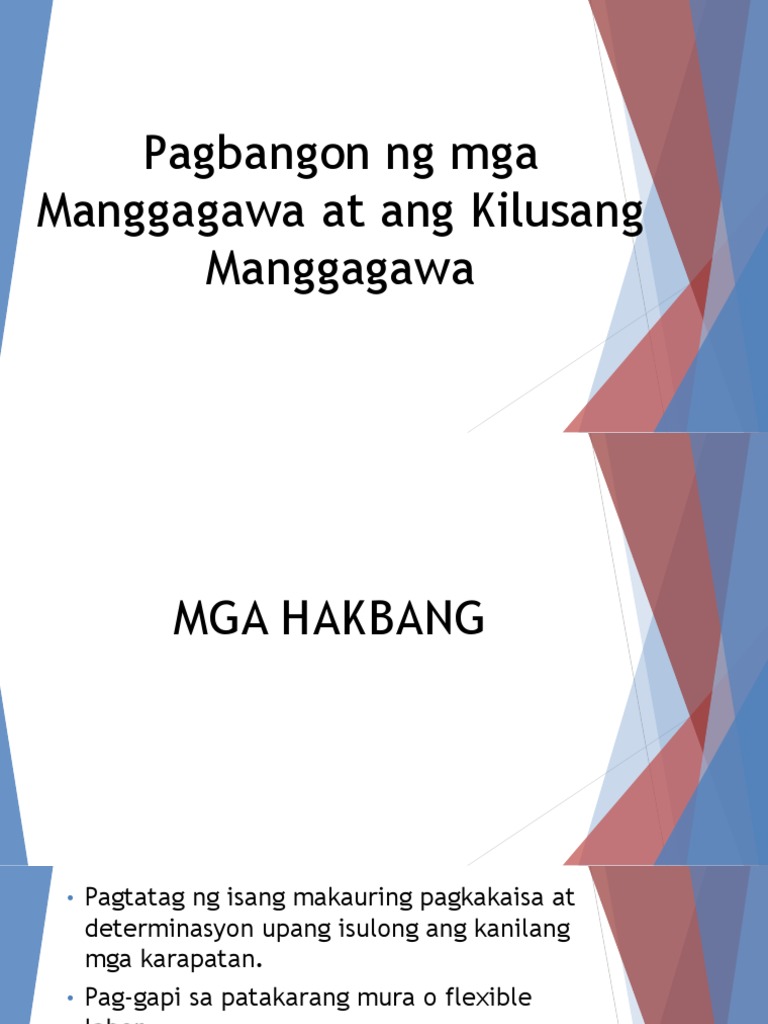 Pagbangon NG Mga Manggagawa at Ang Kilusang Manggagawa | PDF Pagbangon NG Mga Manggagawa at Ang Kilusang Manggagawa | PDF