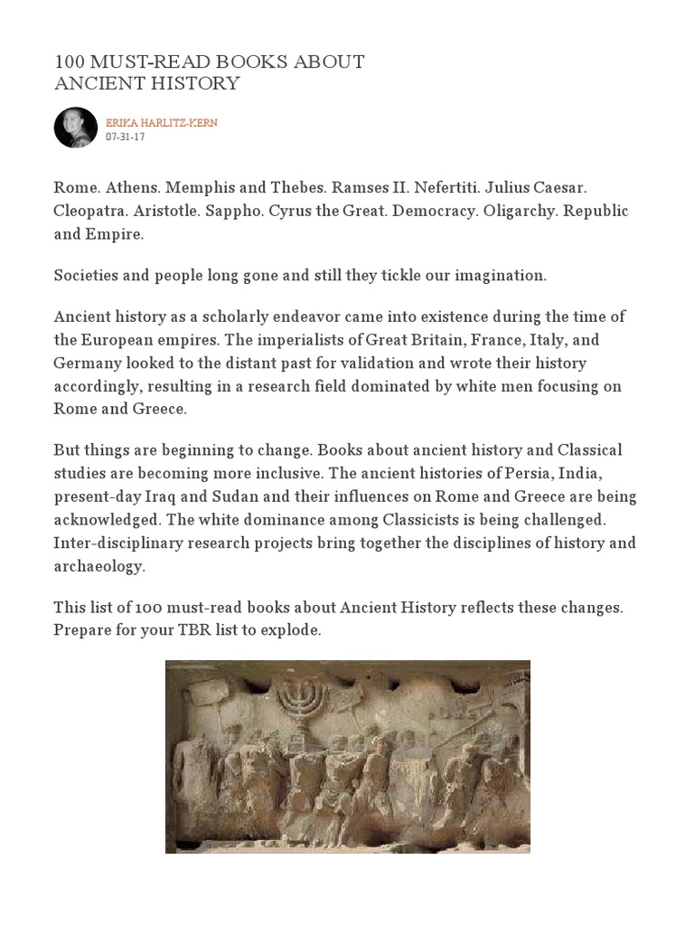 100 Must-Read Books About Ancient History | Download Free PDF | Ancient ...
