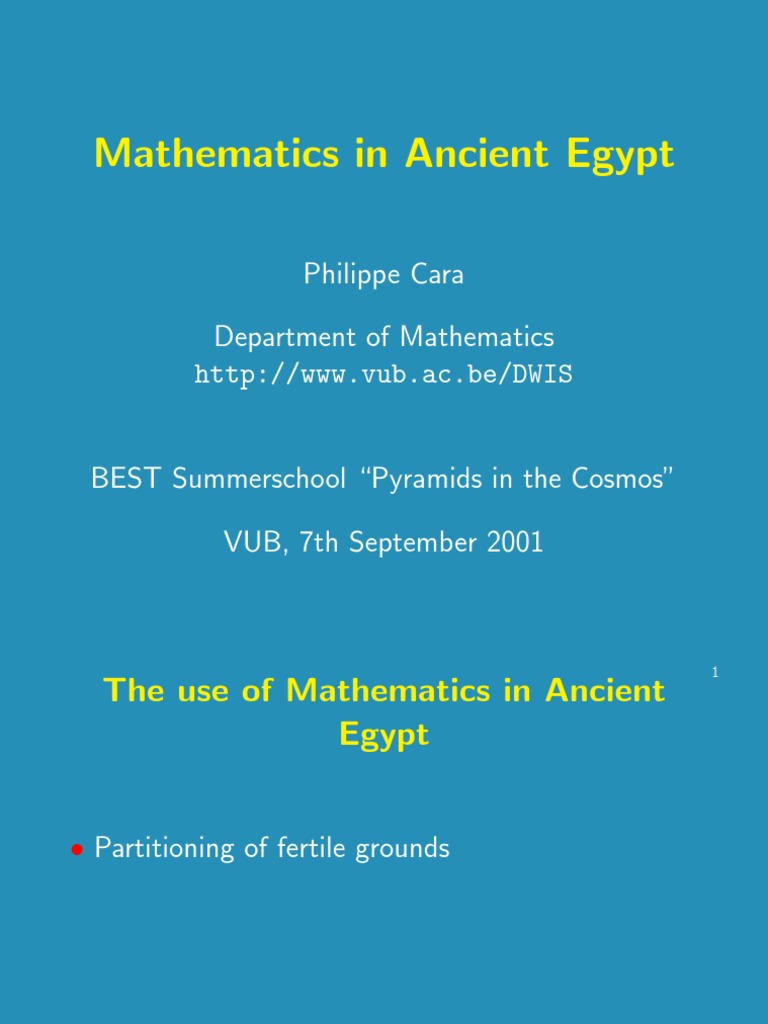 Matematica in Egiptul Antic | PDF | Rectangle | Area