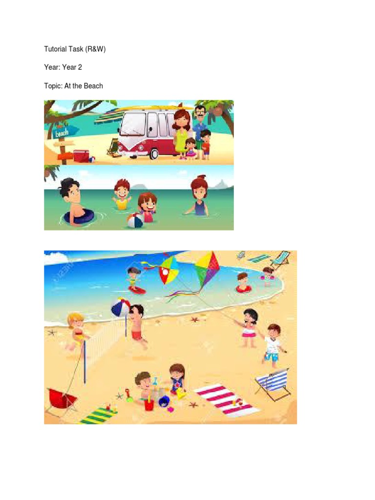 Tutorial Task (R&W) Year: Year 2 Topic: at The Beach | PDF