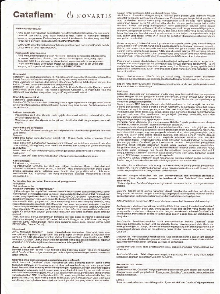 Cataflam Product Information Moko31 PDF | PDF