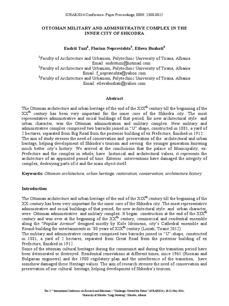 Ottoman Military and Administrative Complex in The Inner City of ...