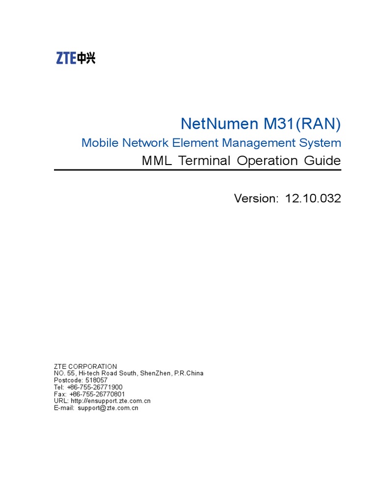 SJ-20101227165724-011-NetNumen M31 (RAN) (V12.10.032) MML Terminal ...