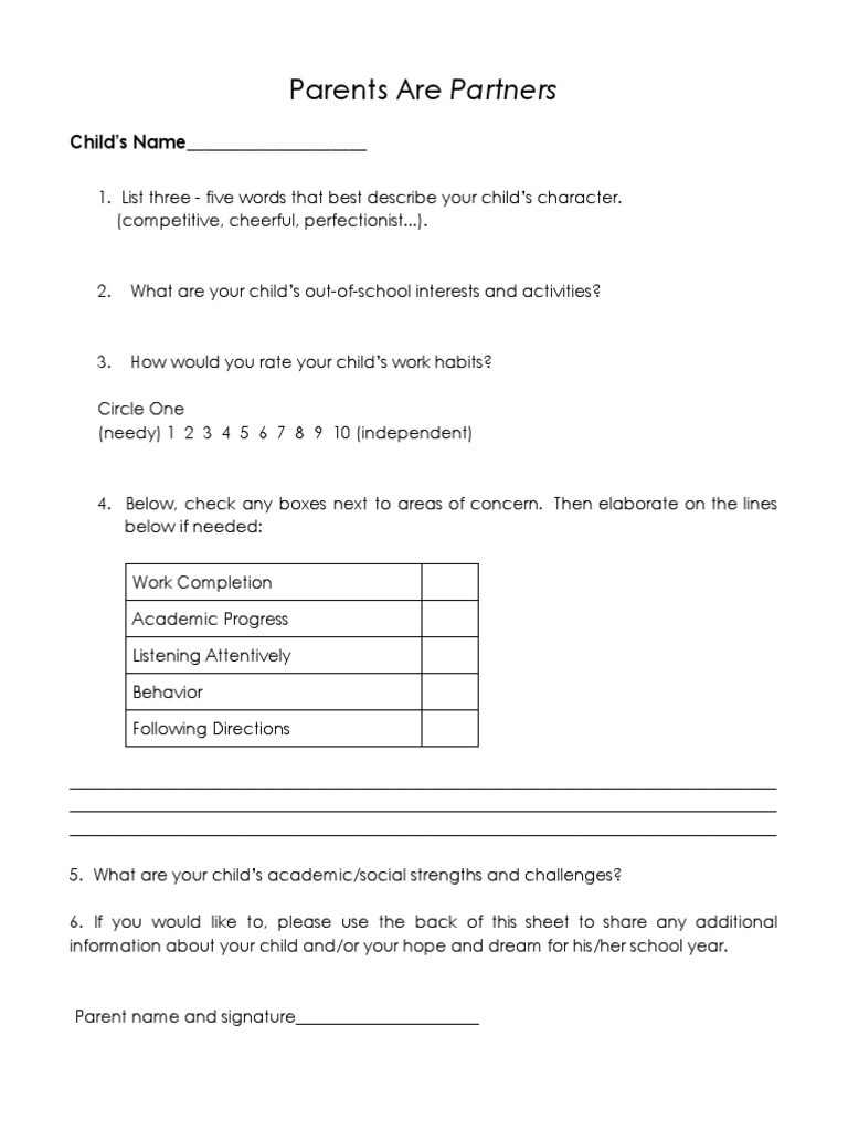 Parents Are Partners | PDF