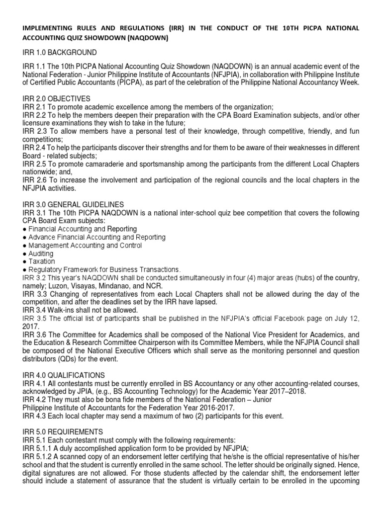 Implementing Rules and Regulations | PDF | Certified Public Accountant ...