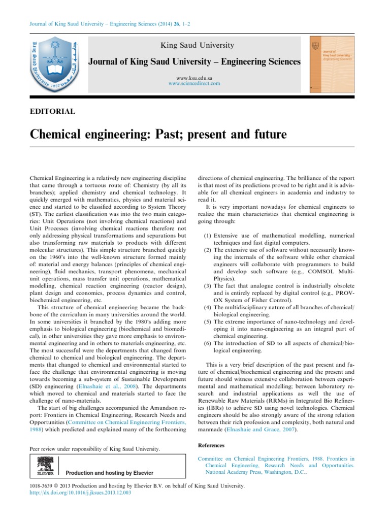 Chemical Engineering Past Present and Future | PDF | Chemical ...